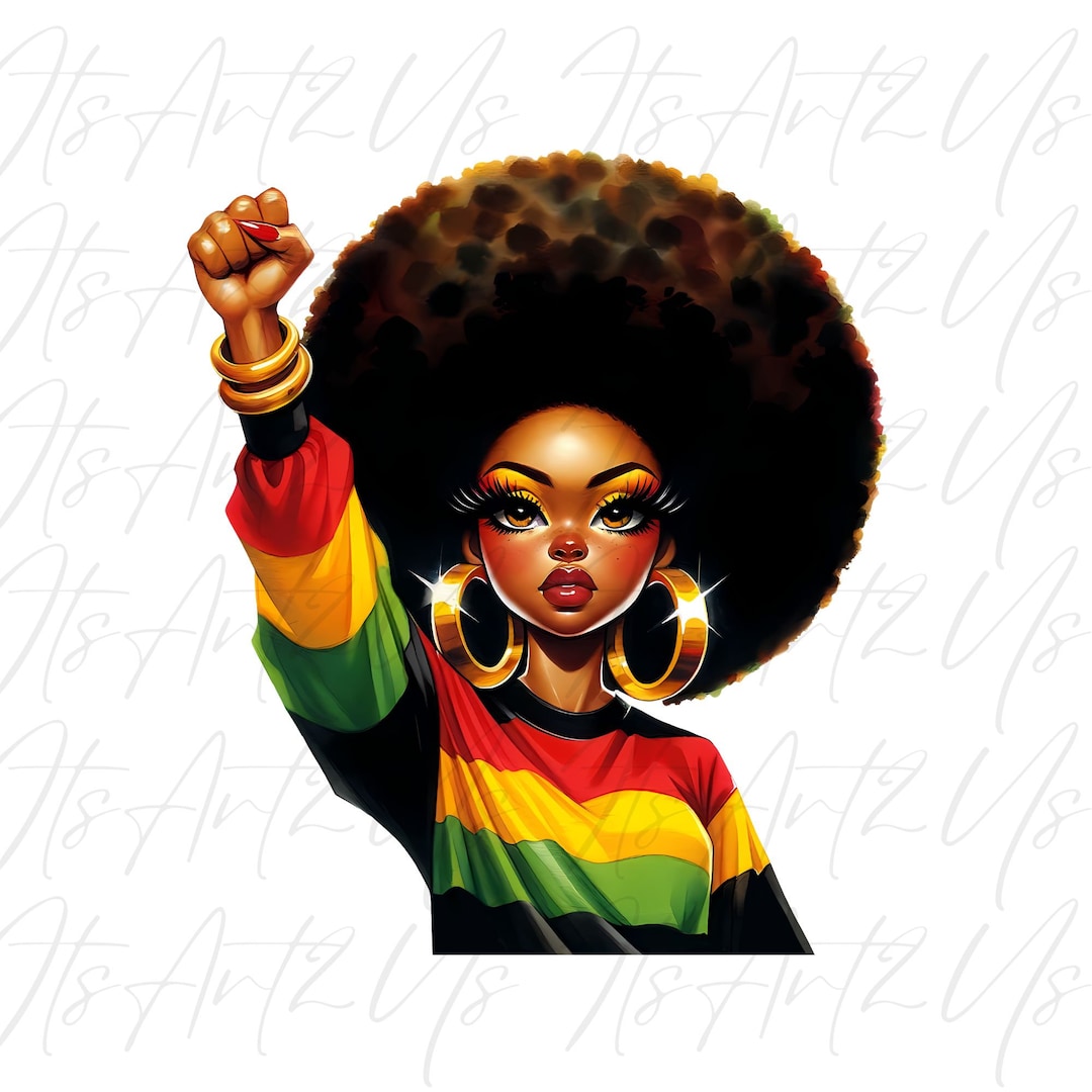 Afro Girl Power | Juneteenth Png | Black People Png | Freedom Day Png ...