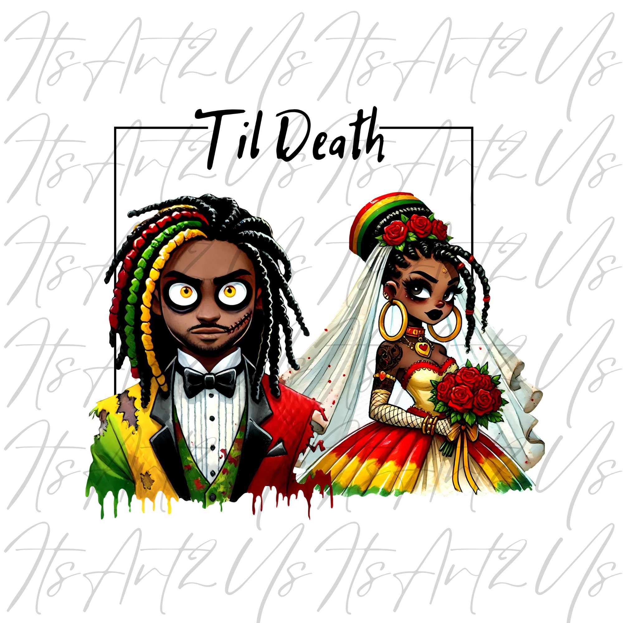 Til Death | Zombie Bride & Groom Png | Wedding Png | Bride Png | Groom ...