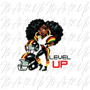 Level UP | Black Girl Sports Art for Crafts | Sublimation & DTF PNG - Etsy