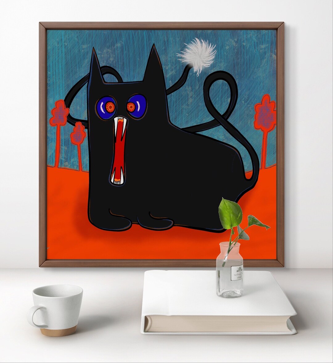 VAMPIRE CAT Poster, Cat Poster, Cat Print, Cat Wall Art, Cat Print Wall ...