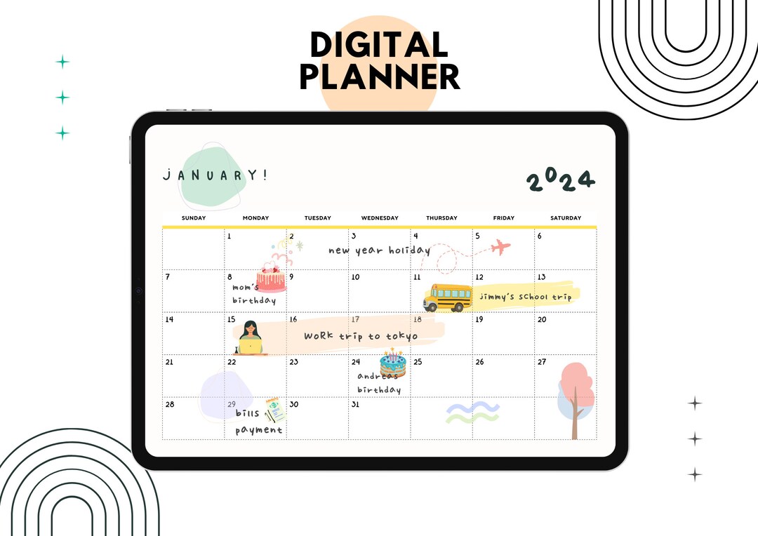2024 Digital Planner for Teacher | Goodnotes Digital Planner | Daily ...