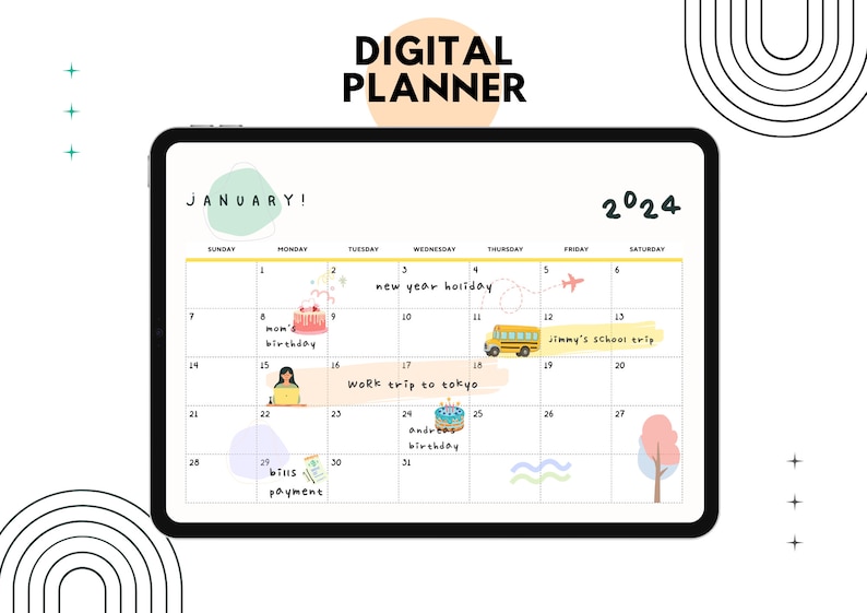 2024 Digital Planner for Teacher | Goodnotes Digital Planner | Daily ...