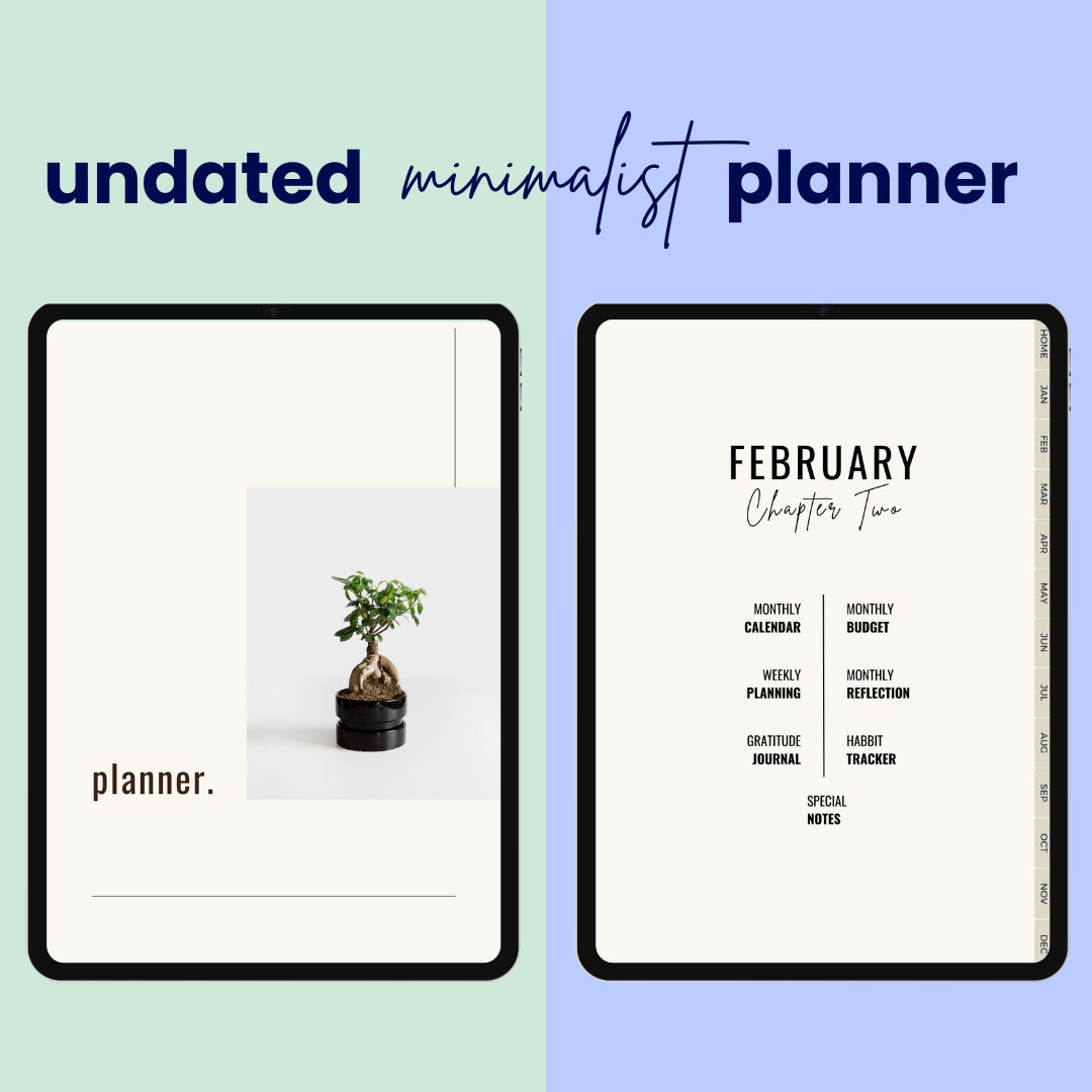 Undated All in One Planner All in One Digital Planner Bundle Student ...