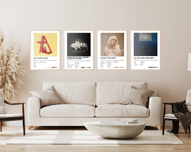 Billie Eilish Digital Poster Collection 100 Digital Posters Digital Album Posters Music Poster ...