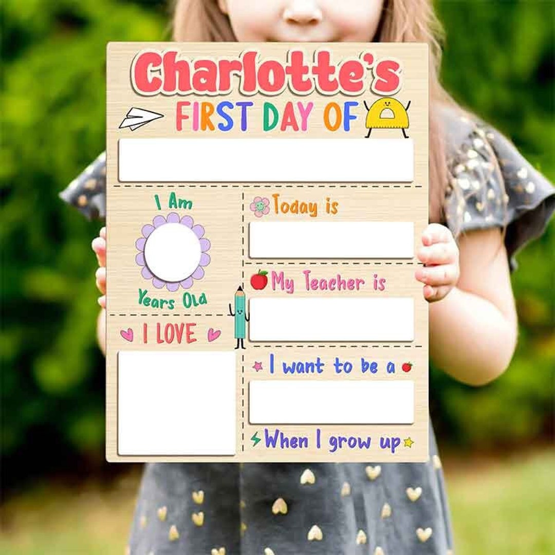 Personalized First & Last Day Sign, Custom Last Day Board, Reusable ...