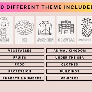 200 Coloring Pages Kids Coloring Book Animal, Food, Alphabets & Numbers ...