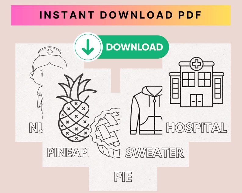 200 Coloring Pages Kids Coloring Book Animal, Food, Alphabets & Numbers, Vehicles, Profession ...