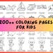 200 Coloring Pages Kids Coloring Book Animal, Food, Alphabets & Numbers ...