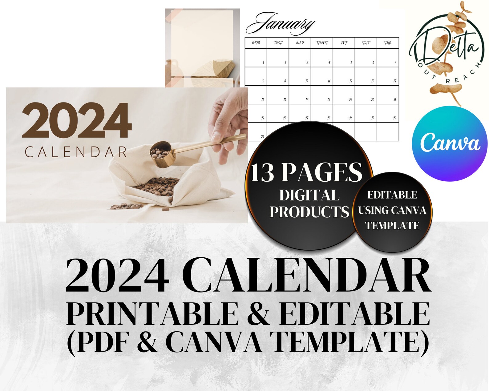 PRINTABLE 2024 CALENDAR for Students, Organizer I 2024 Calendar I ...