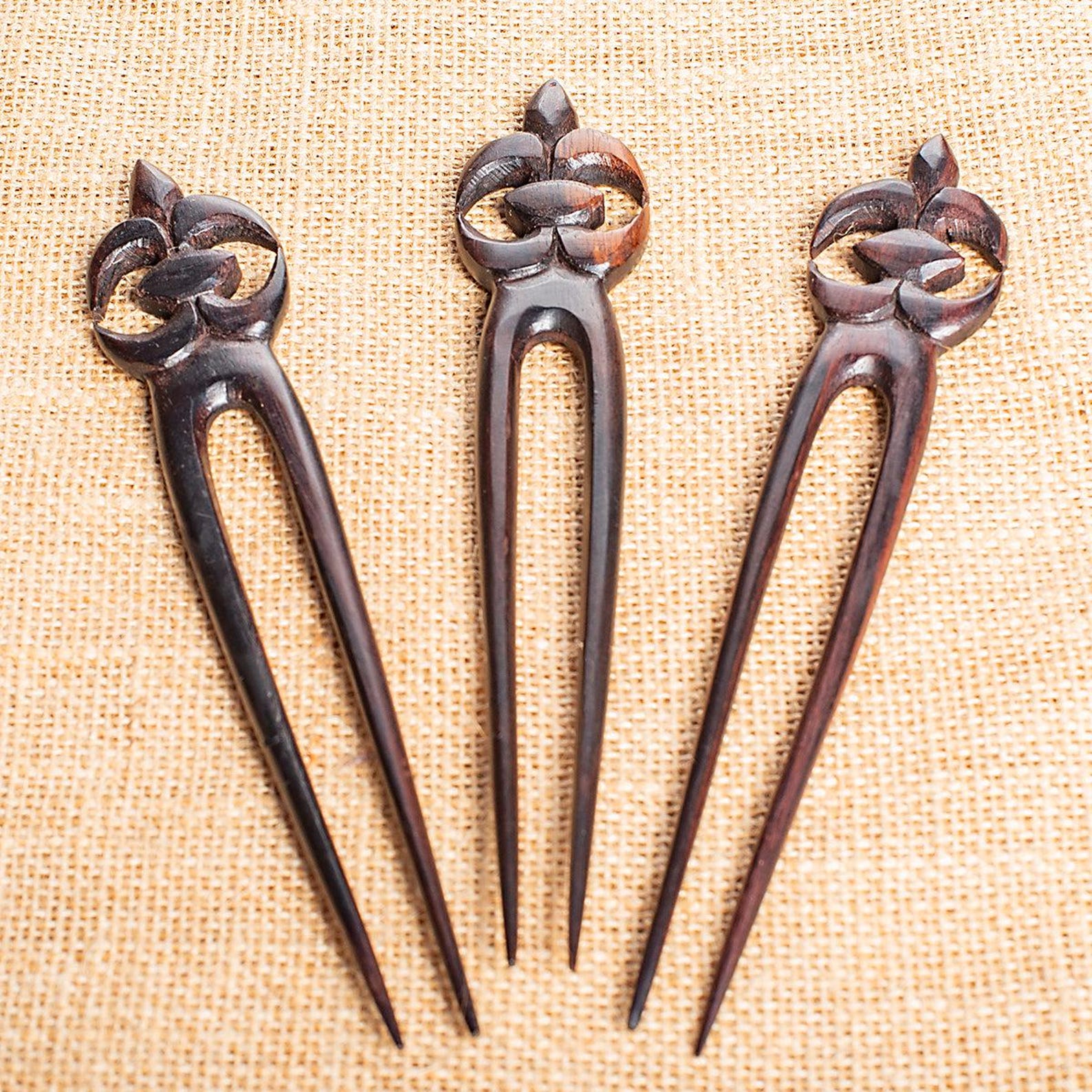 Turtle Wooden Double Prong Hair Stick - Etsy