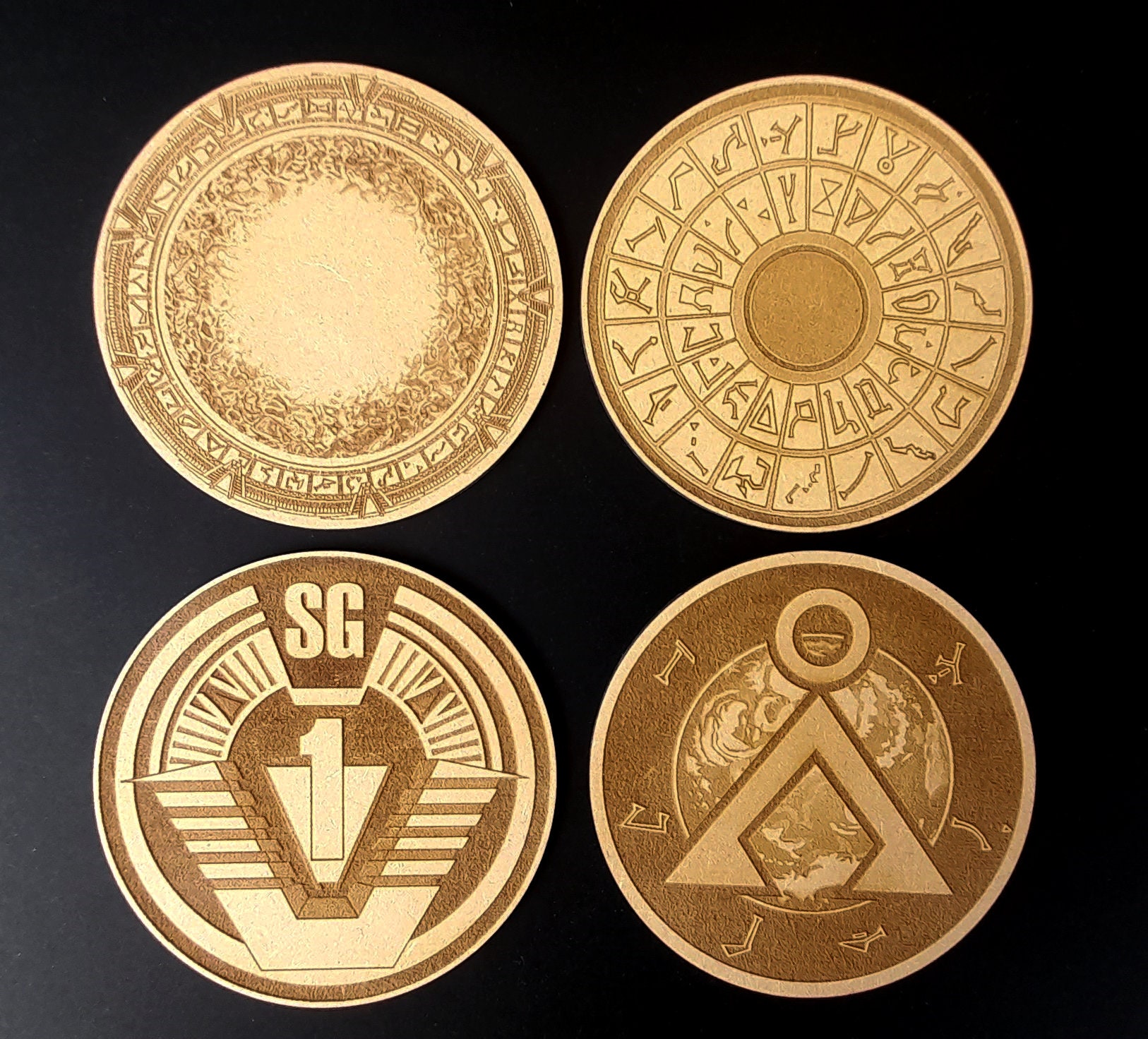 Set of 4 'star Portal' Laser Engraved Wooden Coasters - Etsy
