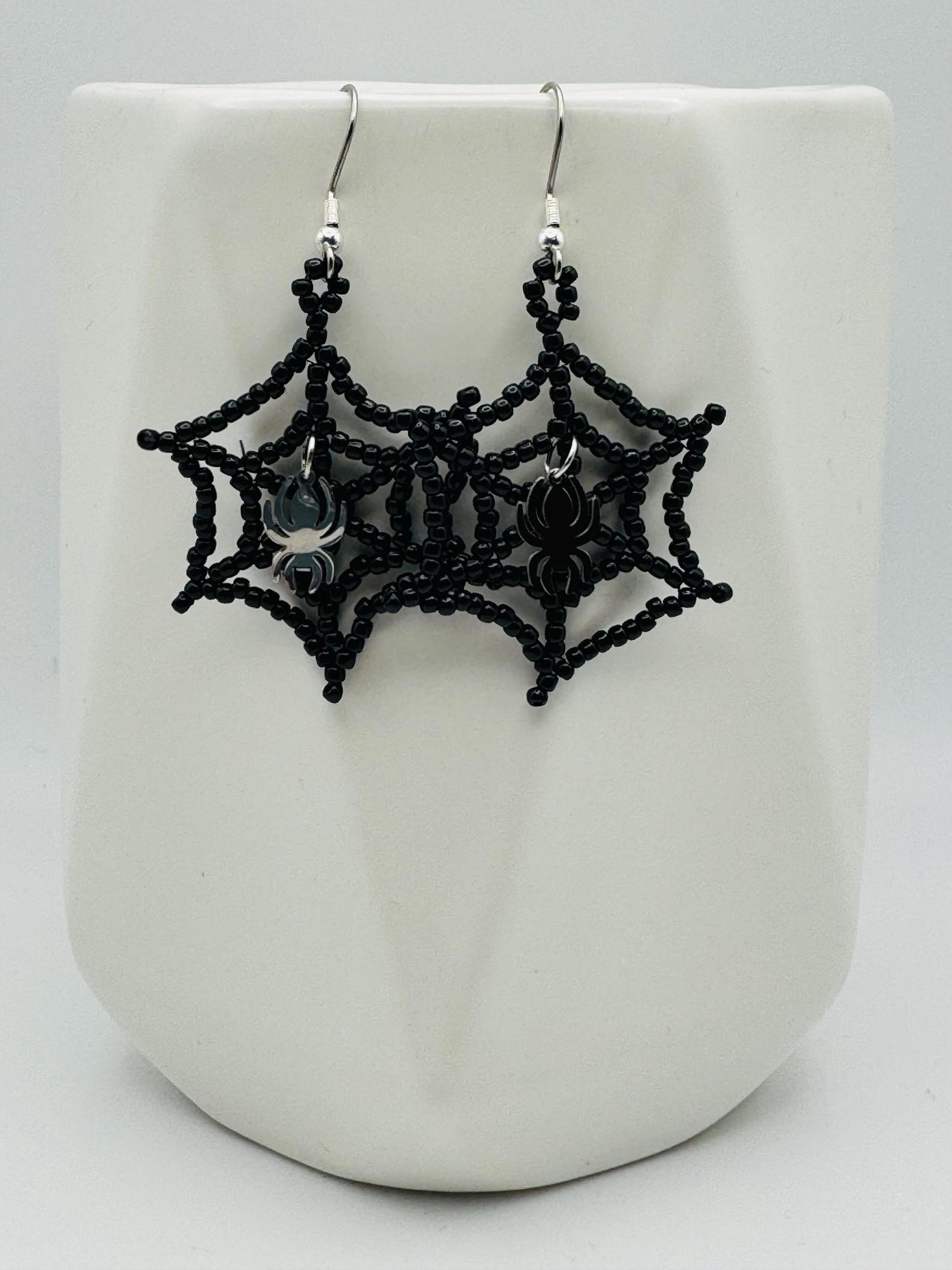 Spider Web Seed Bead Earrings - Etsy