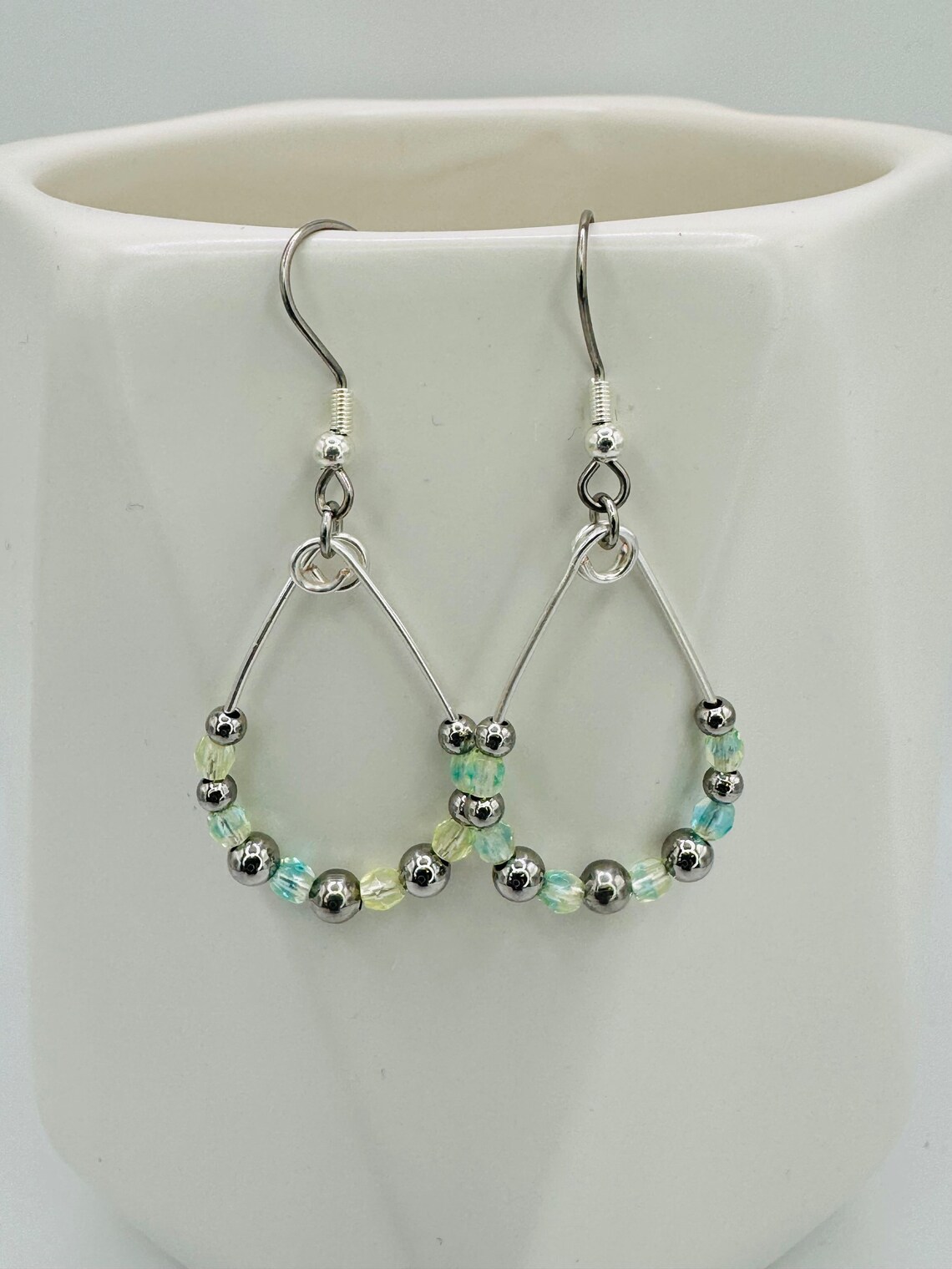 Jupiter Earrings - Teardrop Shaped Earrings With Metal Beads and ...
