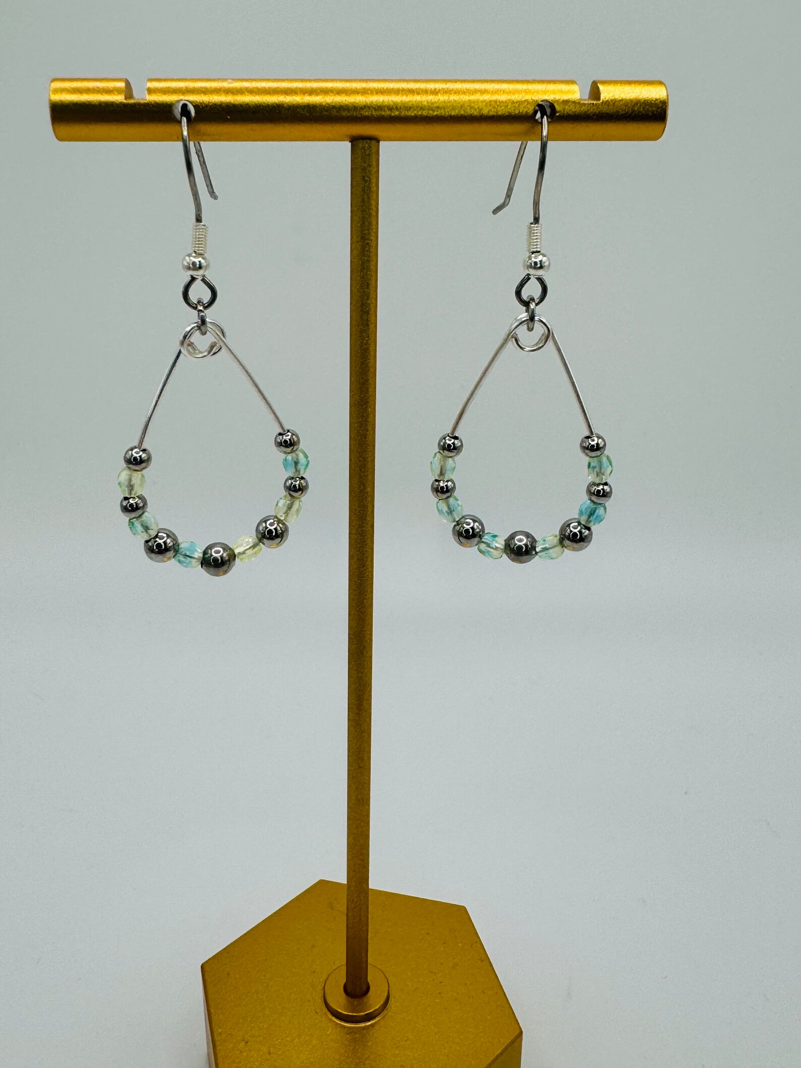 Jupiter Earrings - Teardrop Shaped Earrings With Metal Beads and ...