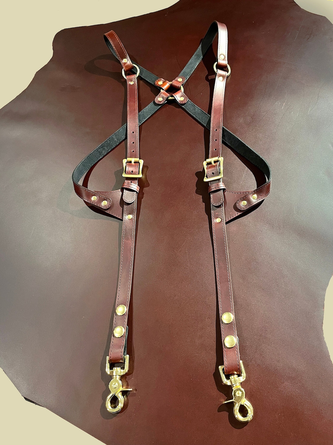 Leather Holster Suspenders – X-back Cowhide Design - Etsy
