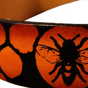 Bee Belt - Honeycomb Belt - Bumble Bee Belt - Leather Printed Belt ...