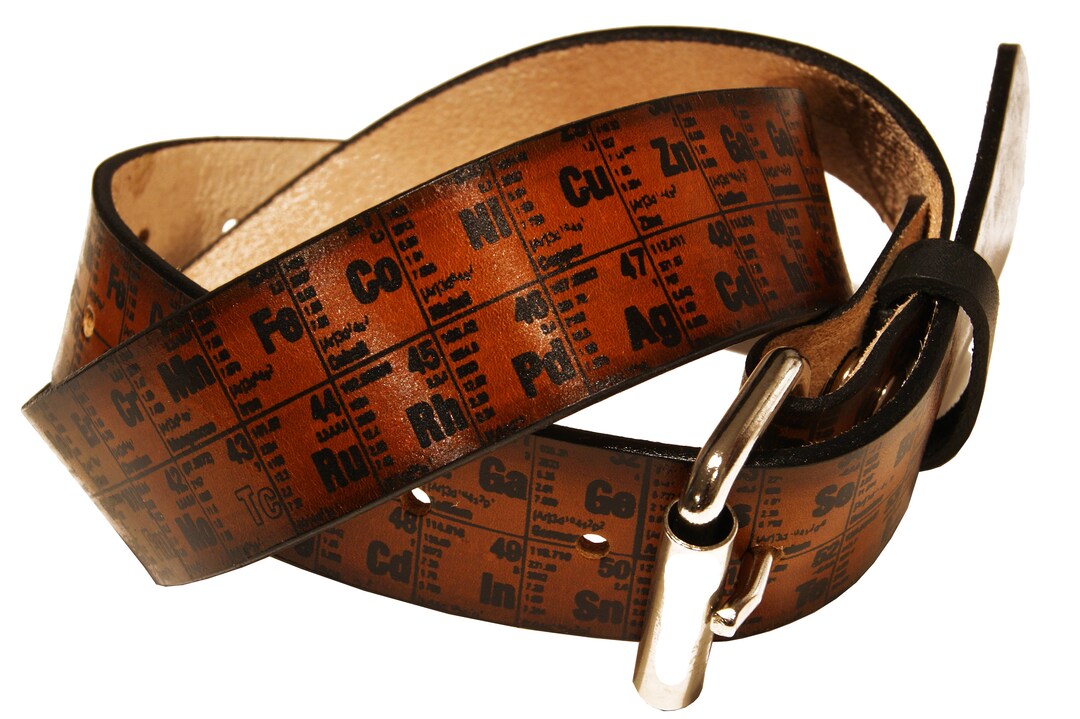 Periodic Table Leather Belt: Hand Screen Printed Science Belt - Etsy