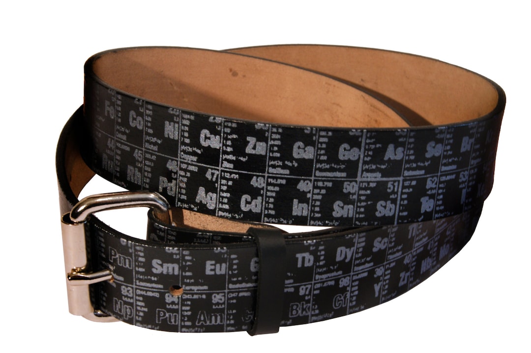 Periodic Table Leather Belt: Hand Screen Printed Science Belt - Etsy