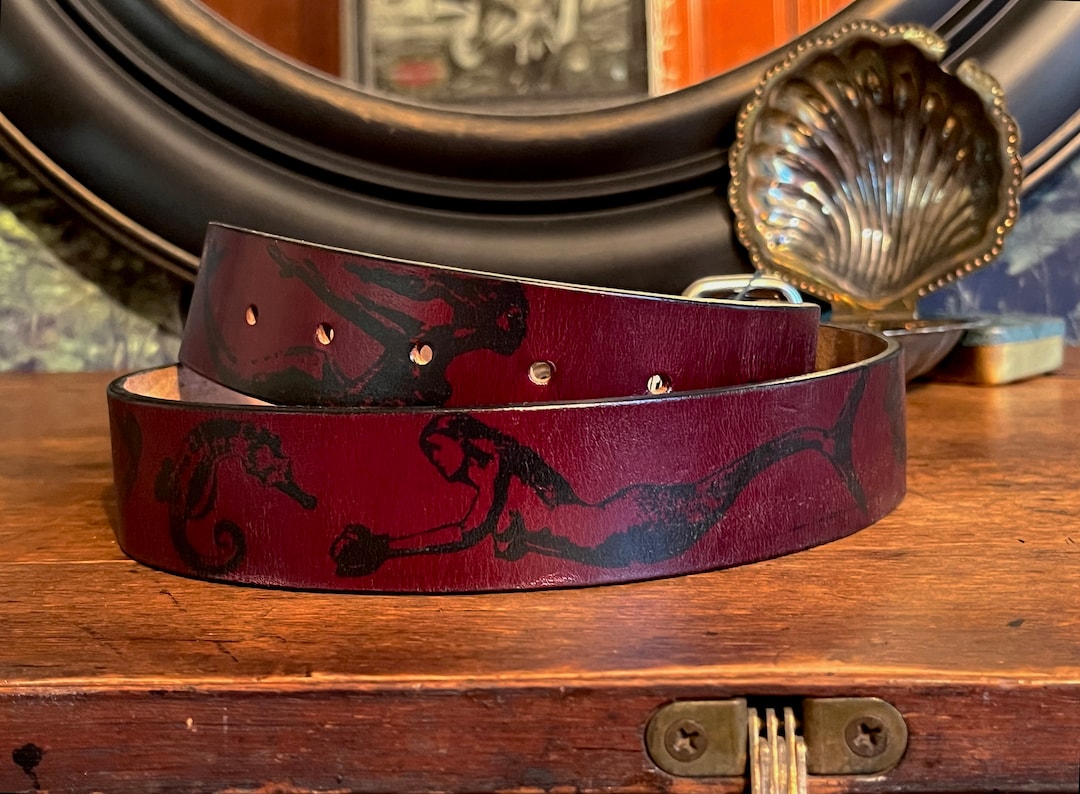 Mermaid Belt Mermaid Leather Belt Leather Belt Mermaid Octopus Belt ...