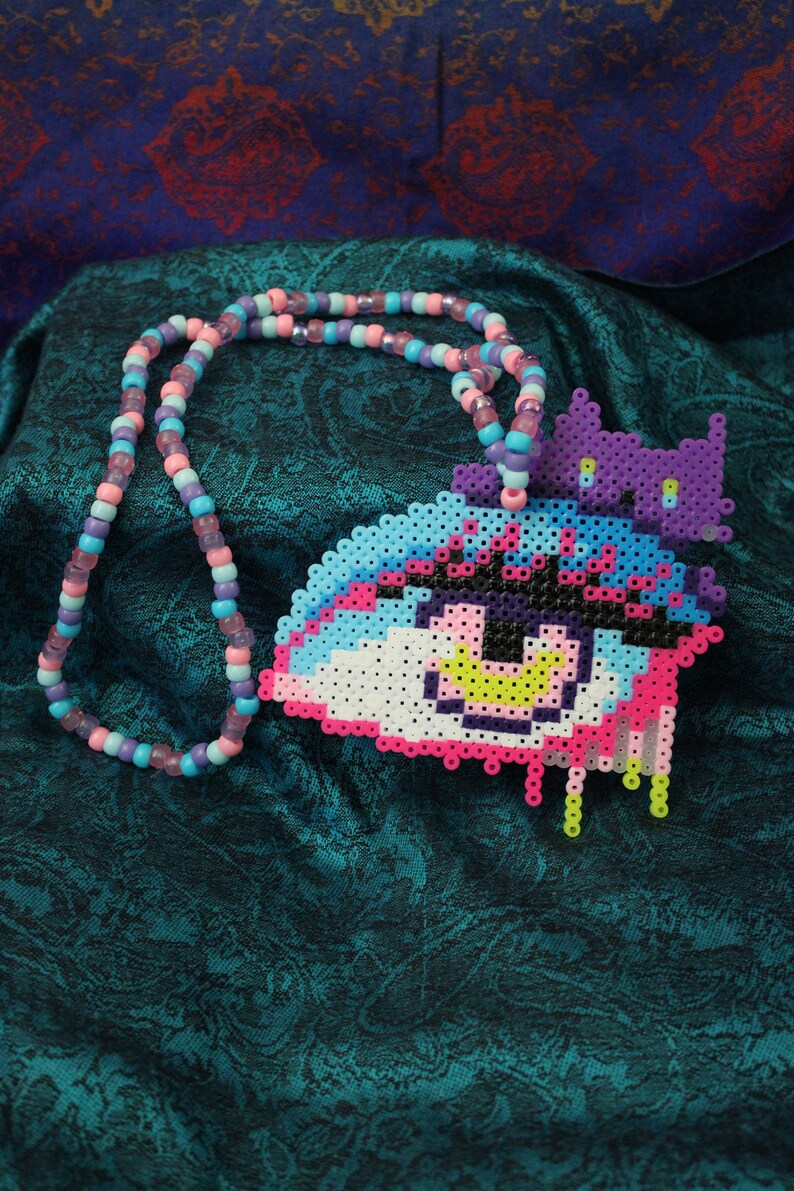 Pretty Purple Kitty Perler // Pretty Perler - Etsy