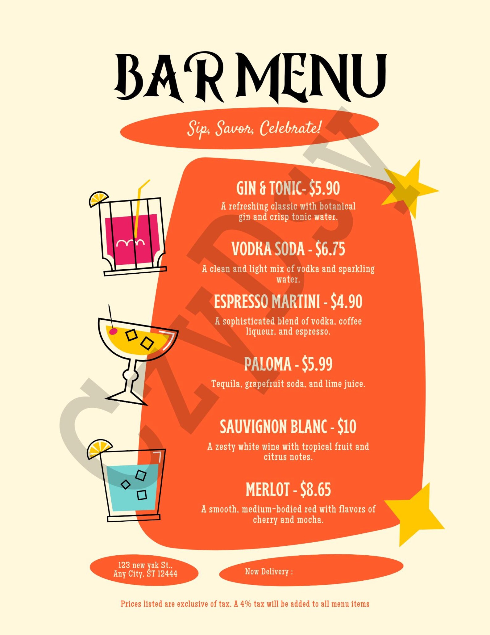 Editable Bar Menu Templates: Stylish Designs (digital Download) - Etsy