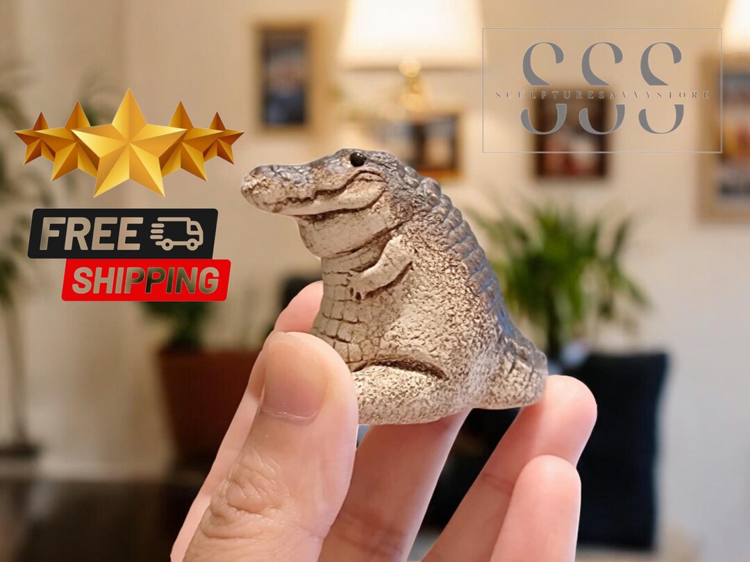 Ceramic Alligator Tea Pet: Hand-painted Crocodile Figurine - Etsy