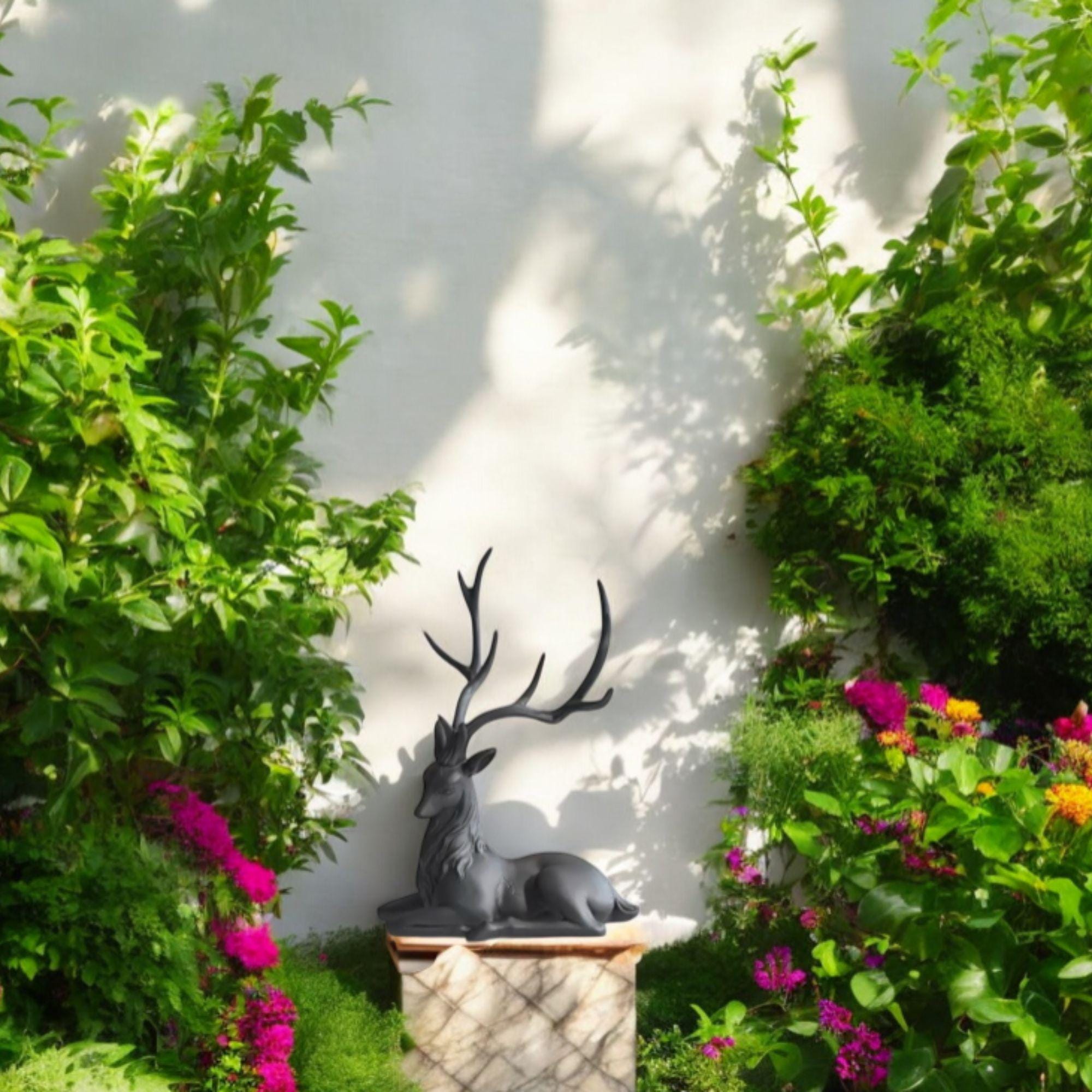 Garden Deer Statue – Resin Reindeer Figurine for Home & Outdoor Decor ...