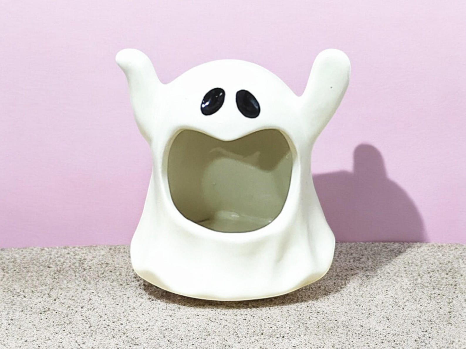 Ghost Candle Holder Chic Halloween Decor Candlestick Ornament Spooky ...