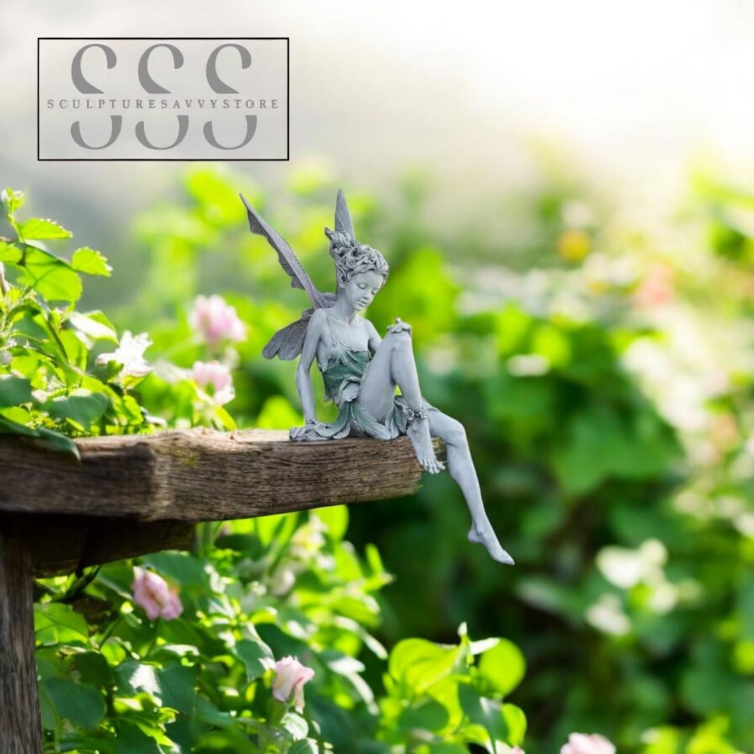 Resin Fairy Statue Whimsical Outdoor Yard Decor Magical Patio Sculpture ...