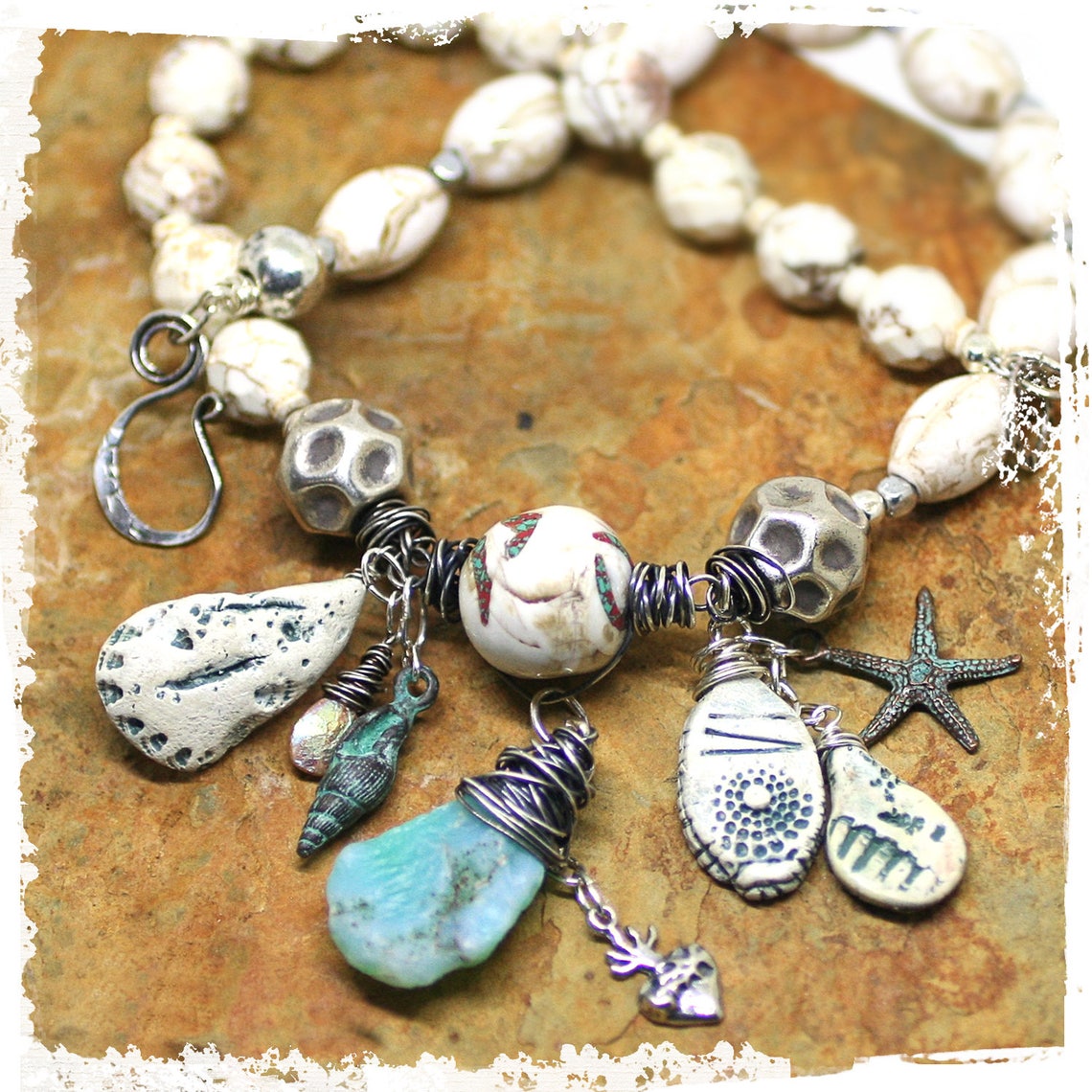 Ocean Charm Necklace for Women Talisman Assemblage Mixed Media - Etsy