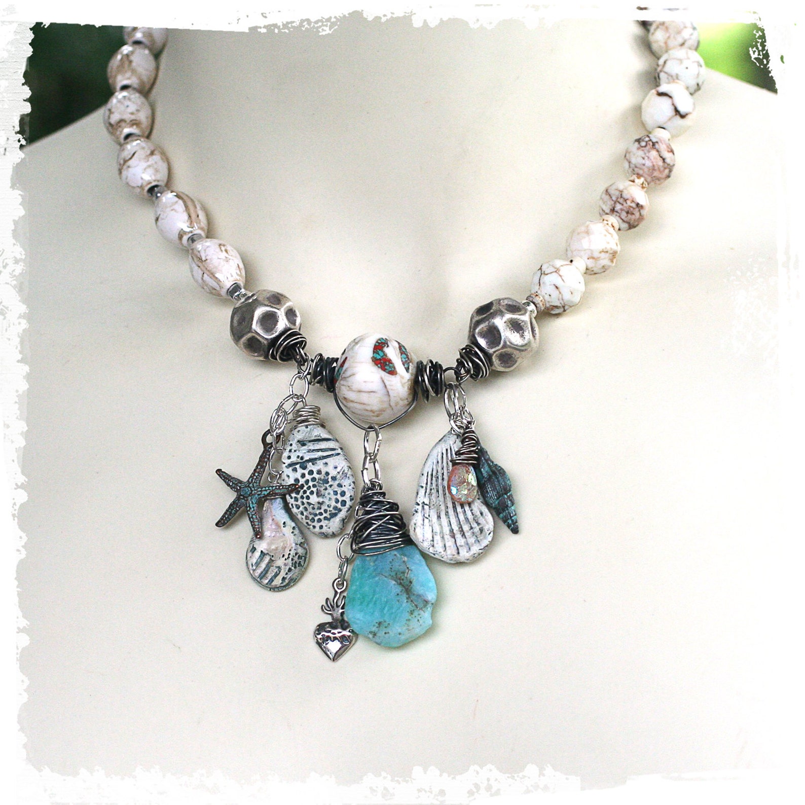 Ocean Charm Necklace for Women Talisman Assemblage Mixed Media - Etsy
