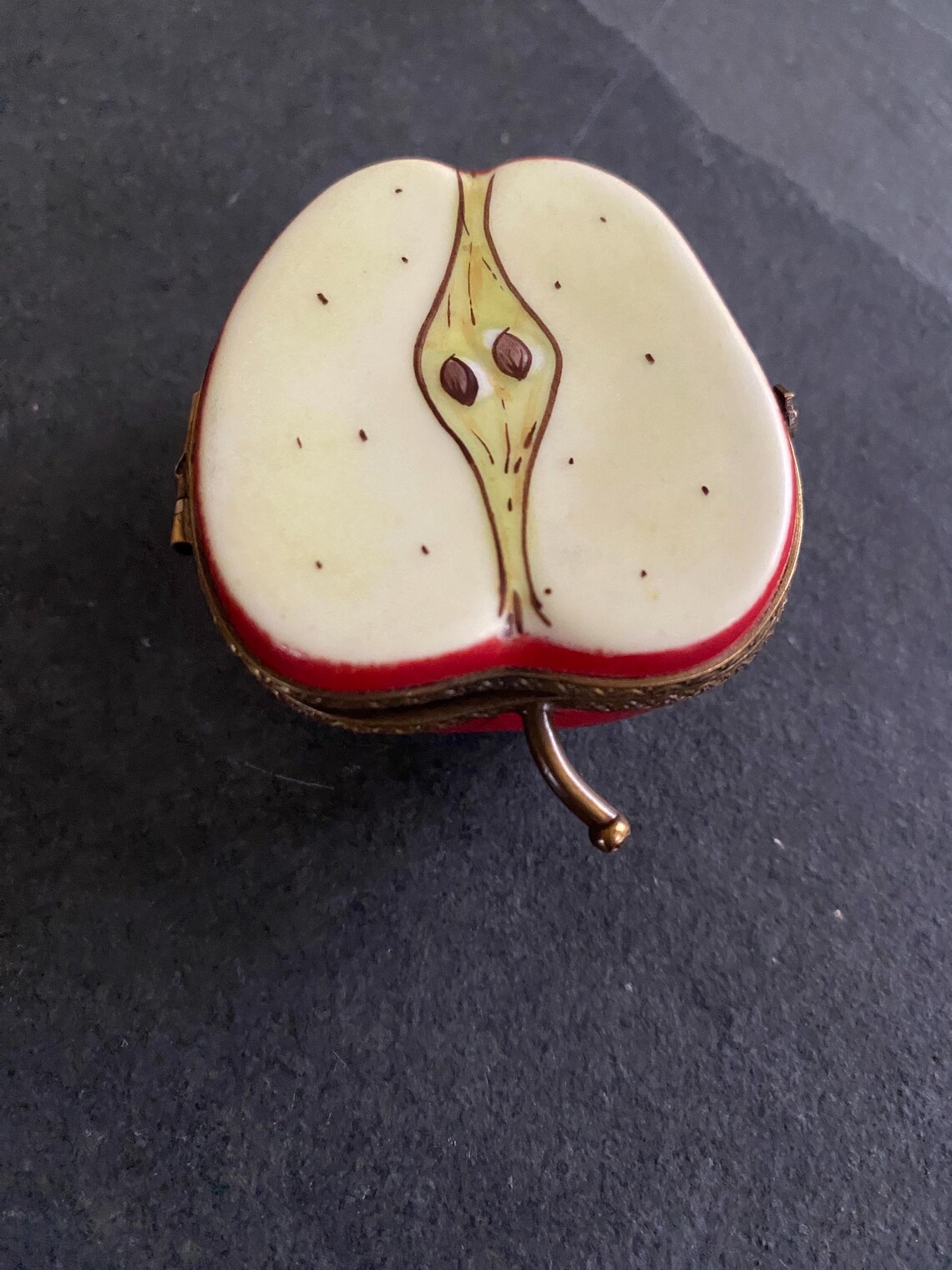 Limoges Half Red Apple Box Made by Peint Main Limoges France for ...
