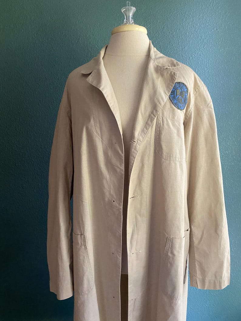 60’s TULANE UNIVERSITY Lab Coat / Work Coat / Chore Coat / Khaki Lab ...