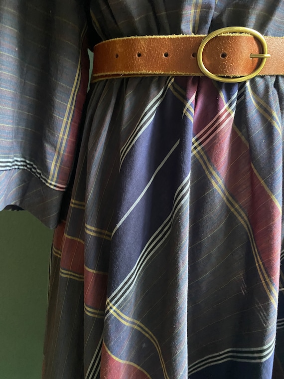 Vintage Plaid Dress / 1970s plaid dress / Midi Dress … - Gem