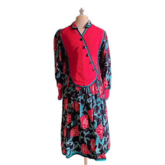 Vintage Jeanne Marc Designer 80s Leaf Nature Baggy Dr… - Gem