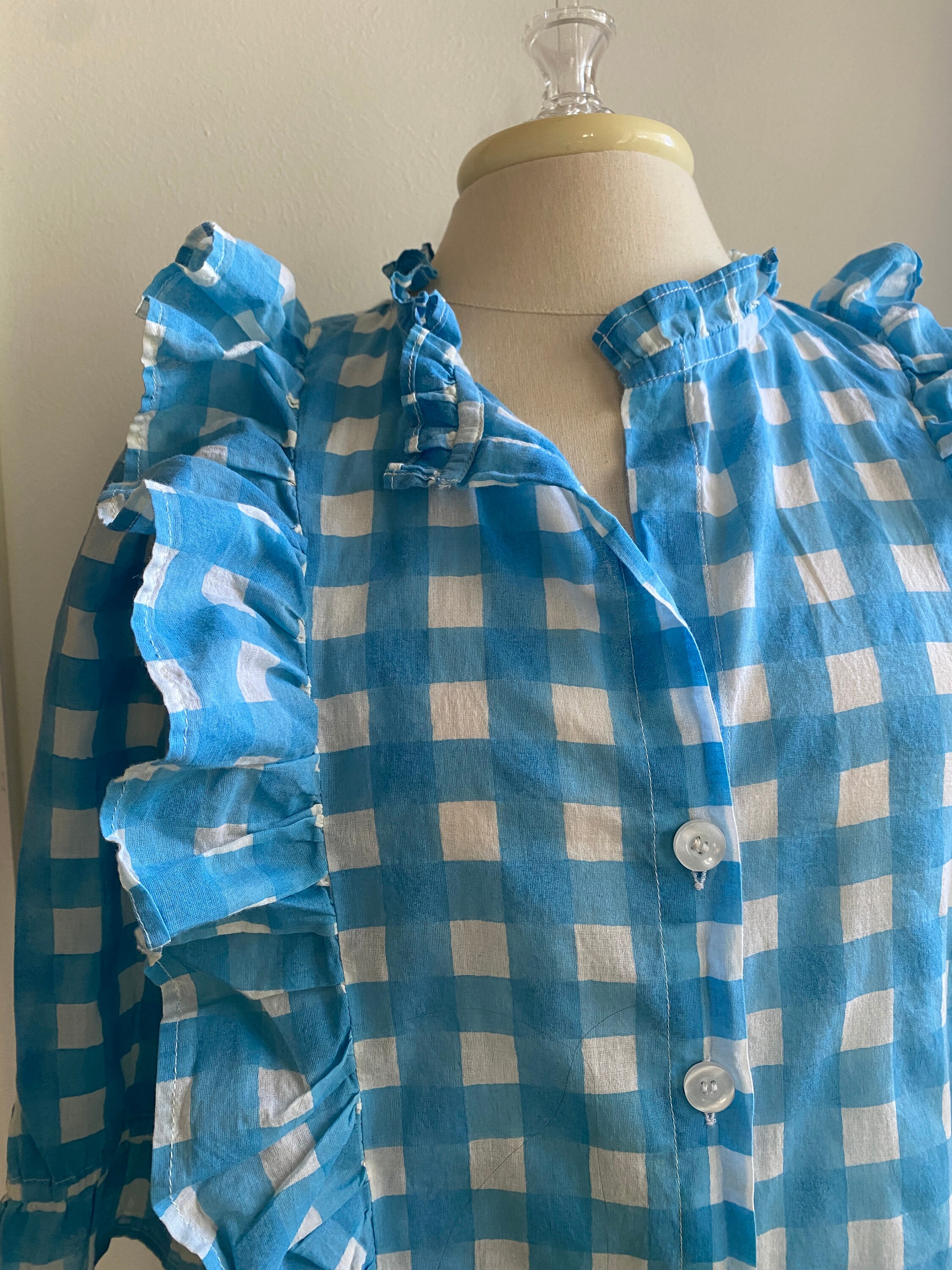 Tuckernuck Hartley Top Cornflower Blue Gingham Cotton Size Small - Etsy