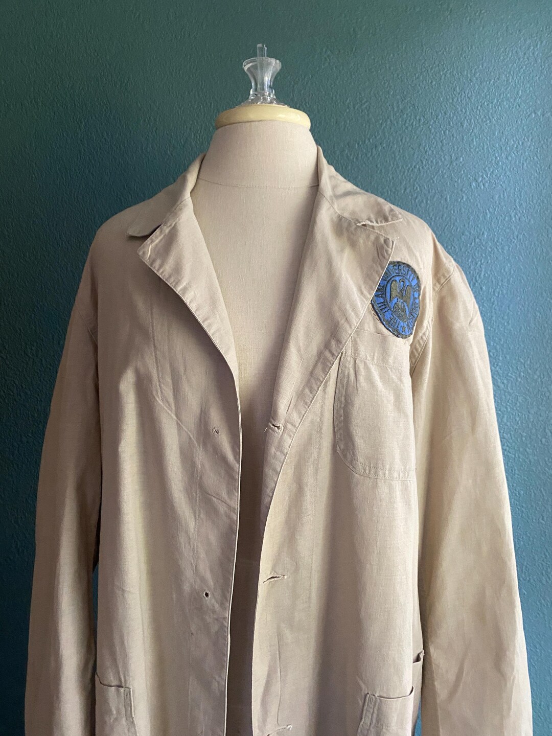 60’s TULANE UNIVERSITY Lab Coat / Work Coat / Chore Coat / Khaki Lab ...