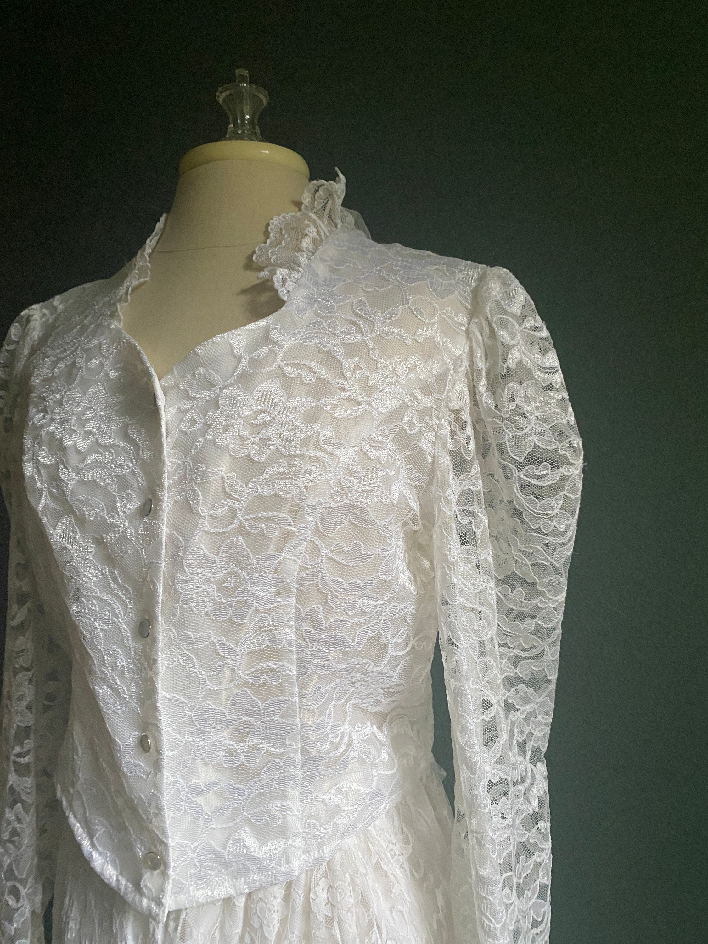 Vintage Banjo Dallas Two Piece Lace Set/ Lace Dress / Vintage Wedding ...