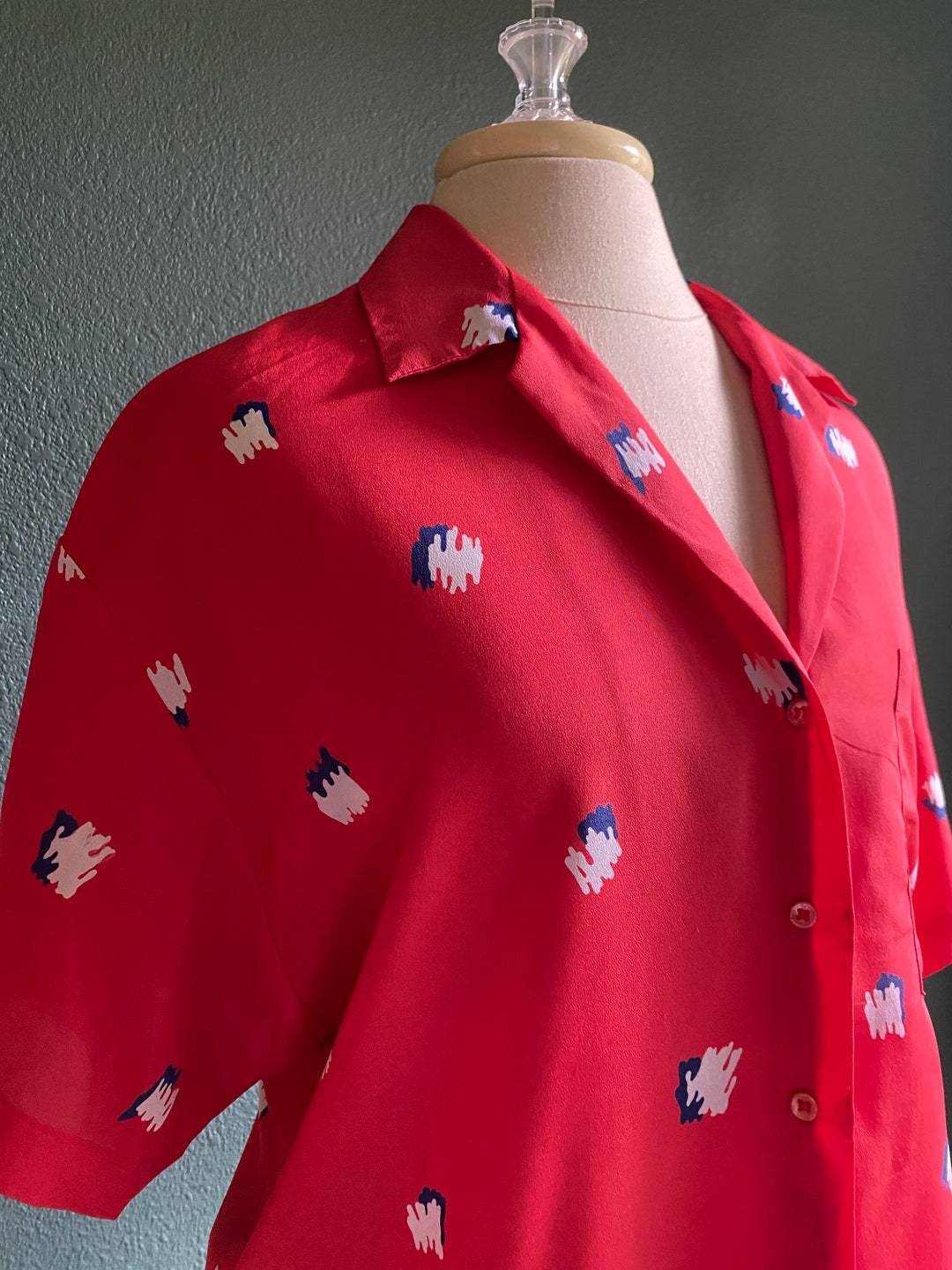 Vintage Womens 1960 Camp Shirt by Villager Size 10 / Red Shirt / Camp ...