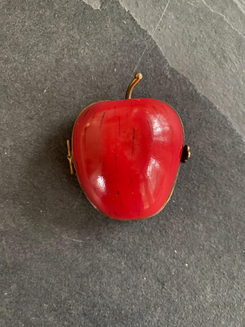 Limoges Half Red Apple Box Made by Peint Main Limoges France for ...