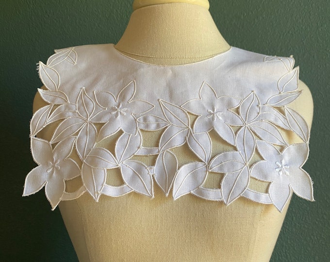 Vintage Applique Collar / Vintage Collar / Vintage Collar / White ...