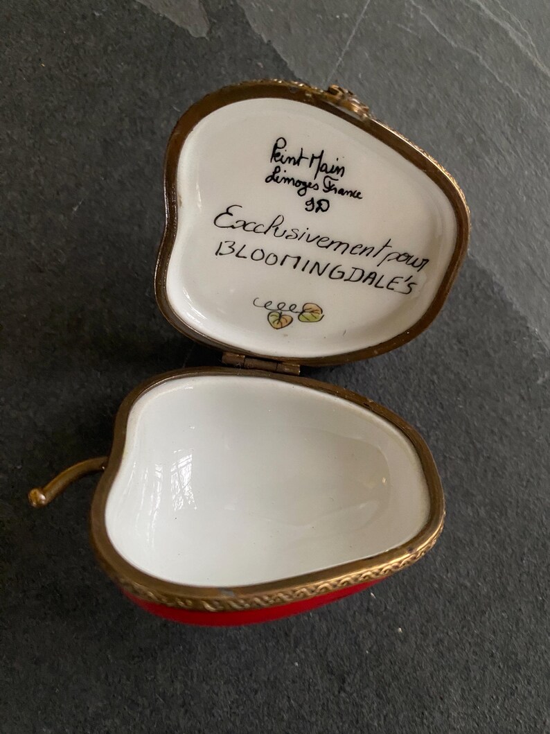 Limoges Half Red Apple Box Made by Peint Main Limoges France for ...