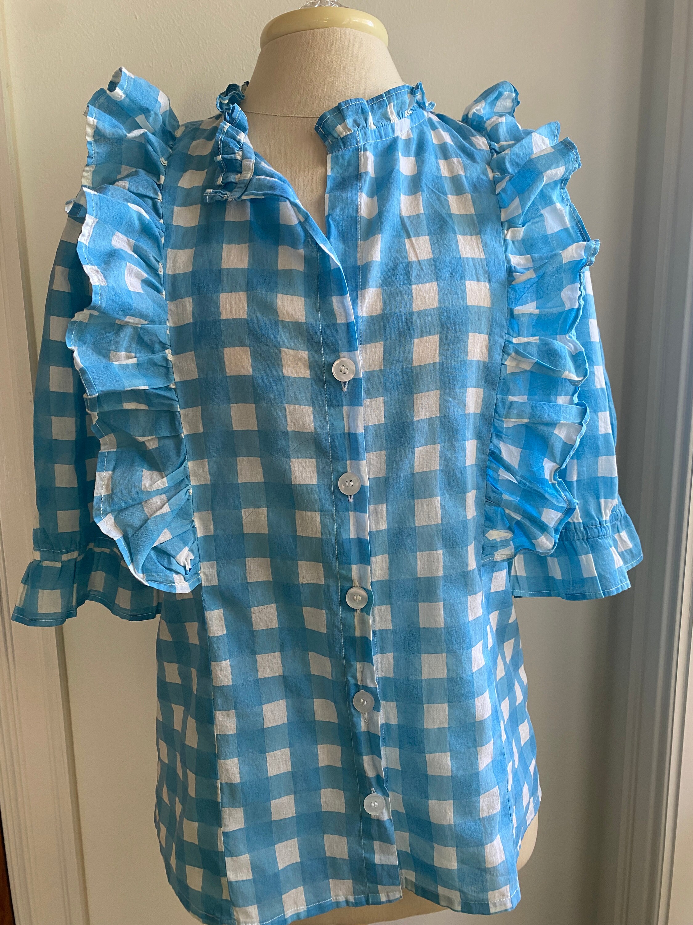 Tuckernuck Hartley Top Cornflower Blue Gingham Cotton Size Small - Etsy