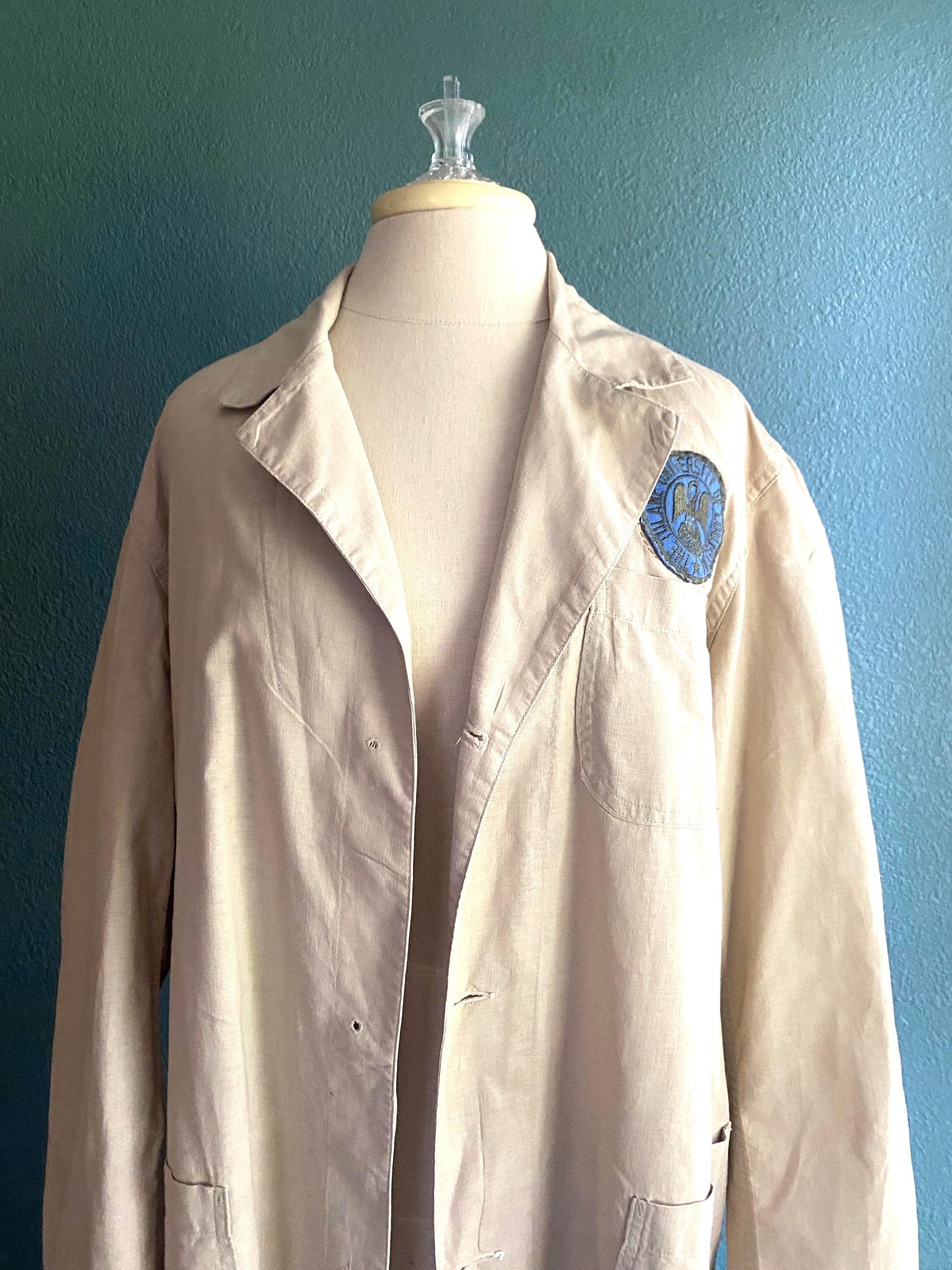 60’s TULANE UNIVERSITY Lab Coat / Work Coat / Chore Coat / Khaki Lab ...