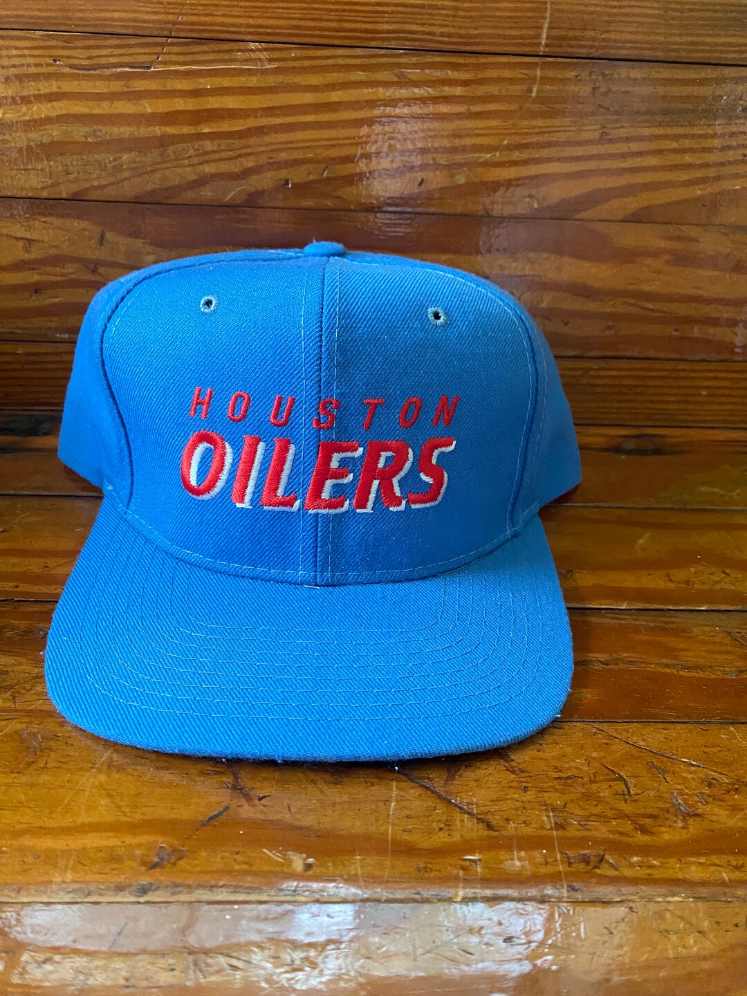 80's Vintage Houston Oilers Baseball Hat / Blue Hat With Red ...
