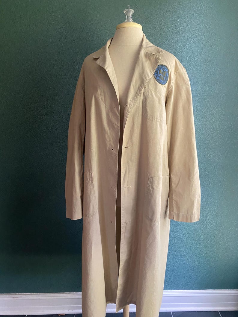 60’s TULANE UNIVERSITY Lab Coat / Work Coat / Chore Coat / Khaki Lab ...