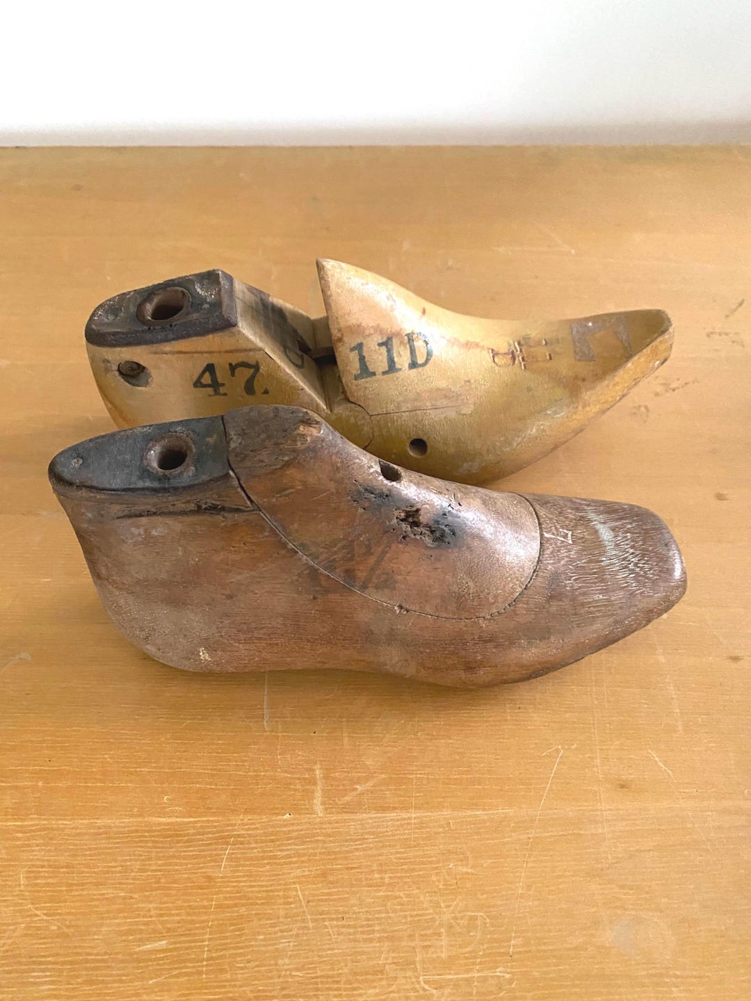 Set of Two Antique Shoe Forms Solid Wood - Etsy