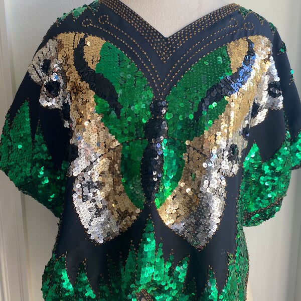 Butterfly Sequin Top - Etsy