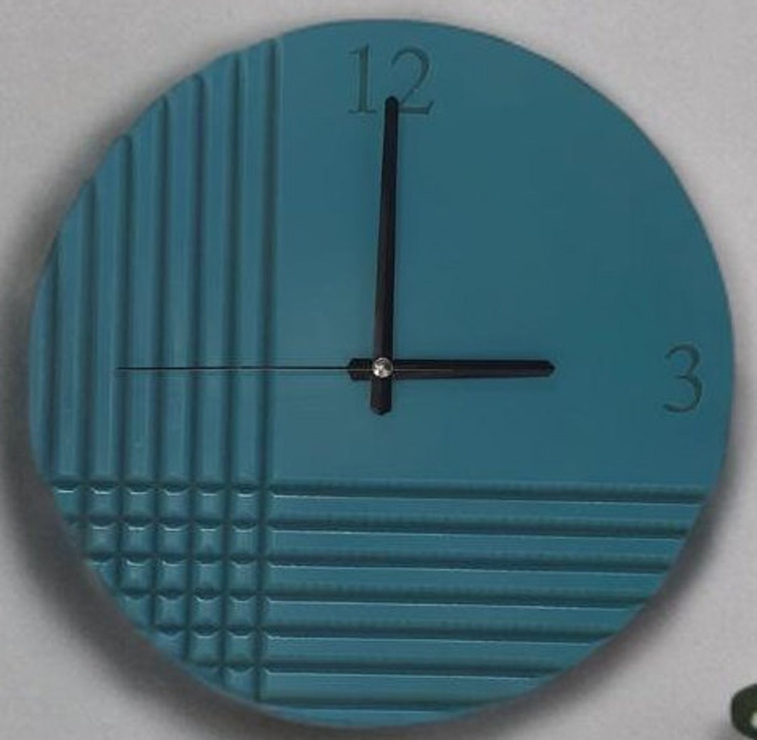 Turquoise Wooden Wall Clock 30 Cm Pastel Clock, Scandinavian Wall Clock ...