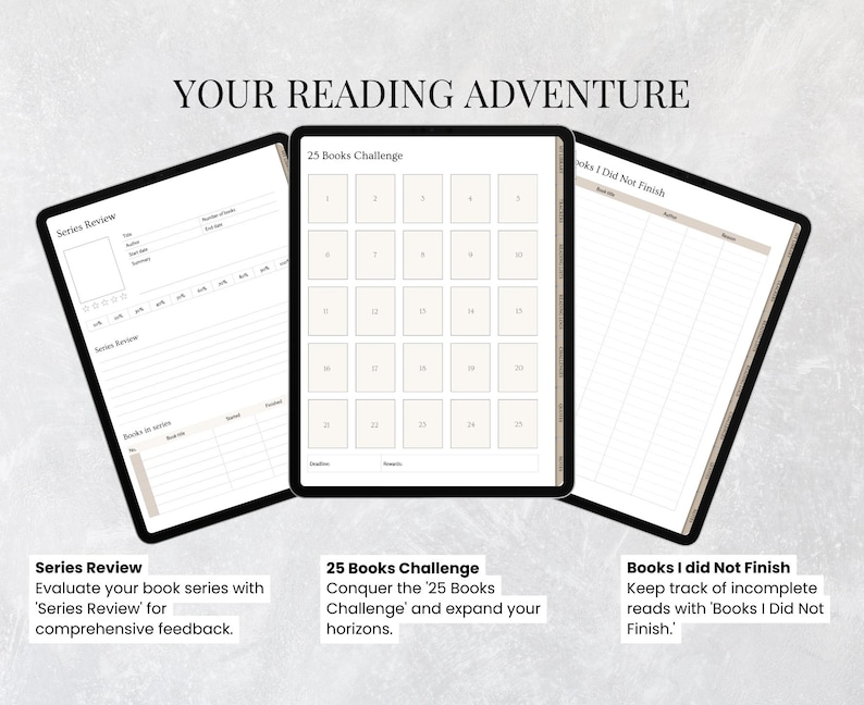 Digital Reading Journal: Book Tracker, Reviews, and Logs (PDF) - Etsy